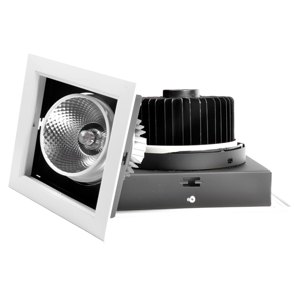 Projecteur encastrable LED carré 1*/2*/3*COB 30W 3000K/4000K Blanc&noir ...